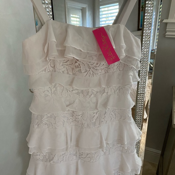 Lilly Pulitzer | Dresses | Lilly Pulitzer Resort White Lace Tiered Dress Sz4 | Poshmark